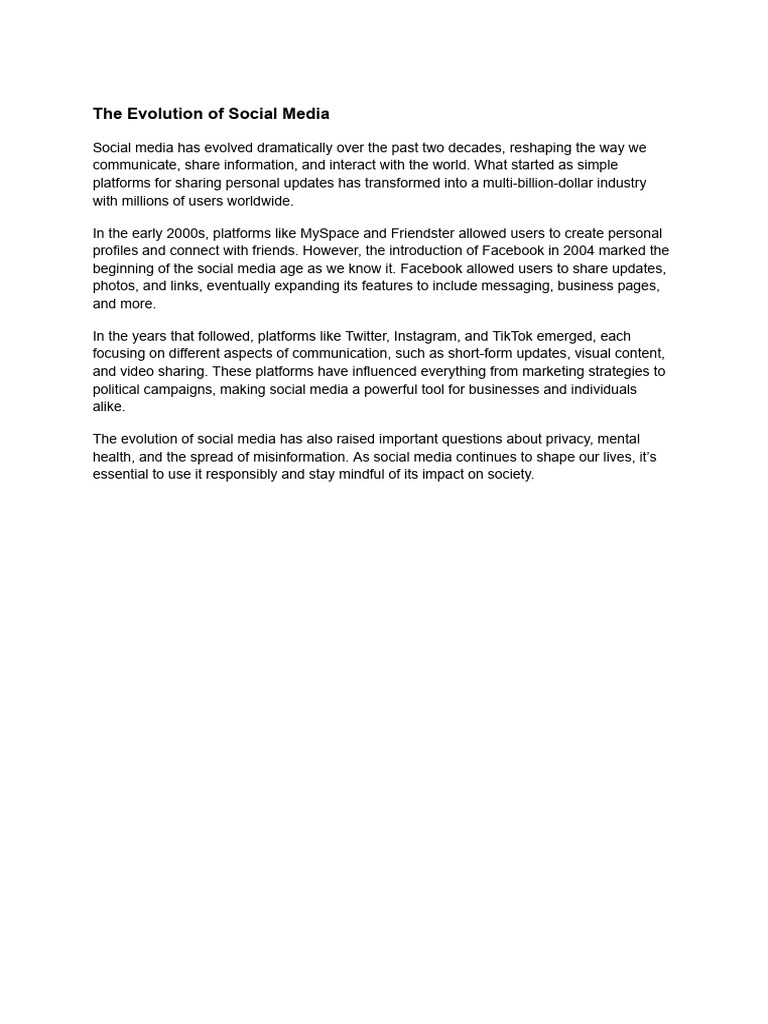 The Evolution of Social Media | PDF