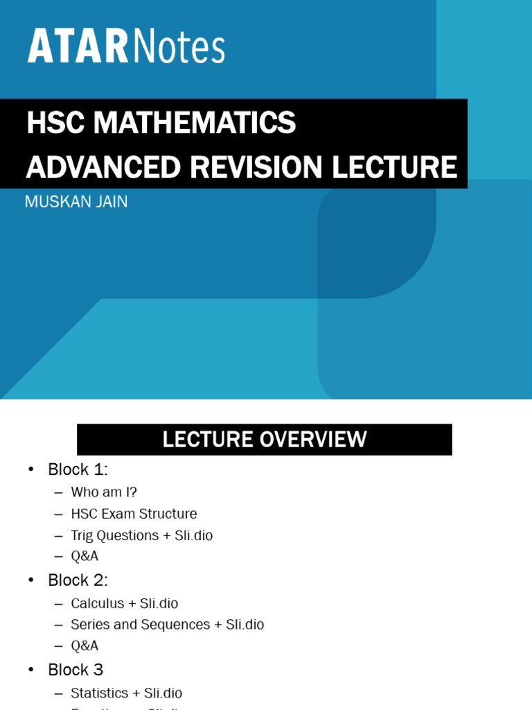 Maths Adv Exam Prep Sept 2020 | PDF | Function (Mathematics) | Equations