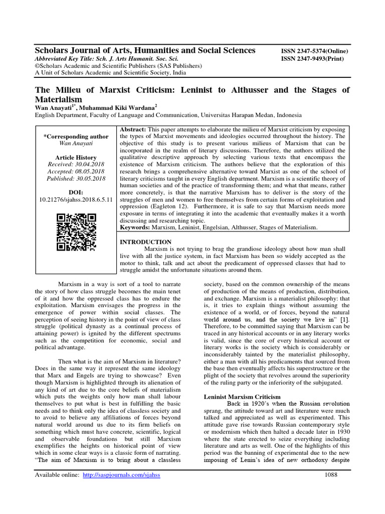 The Milieu of Marxist Criticism Leninist | PDF | Marxism | Karl Marx