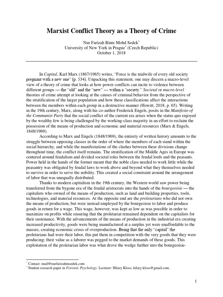 Marxist_Conflict_Theory_as_a_Theory_of_C | PDF | Karl Marx | Marxism