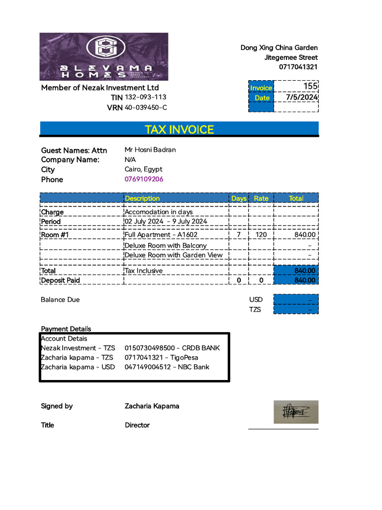 Invoice - Hosni | PDF