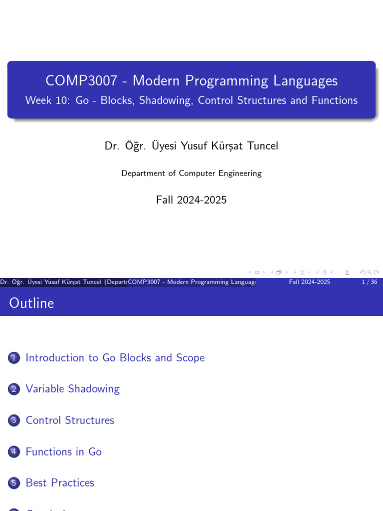 COMP3007_Modern_Programming_Languages (8) | PDF | Scope (Computer Science) | Control Flow