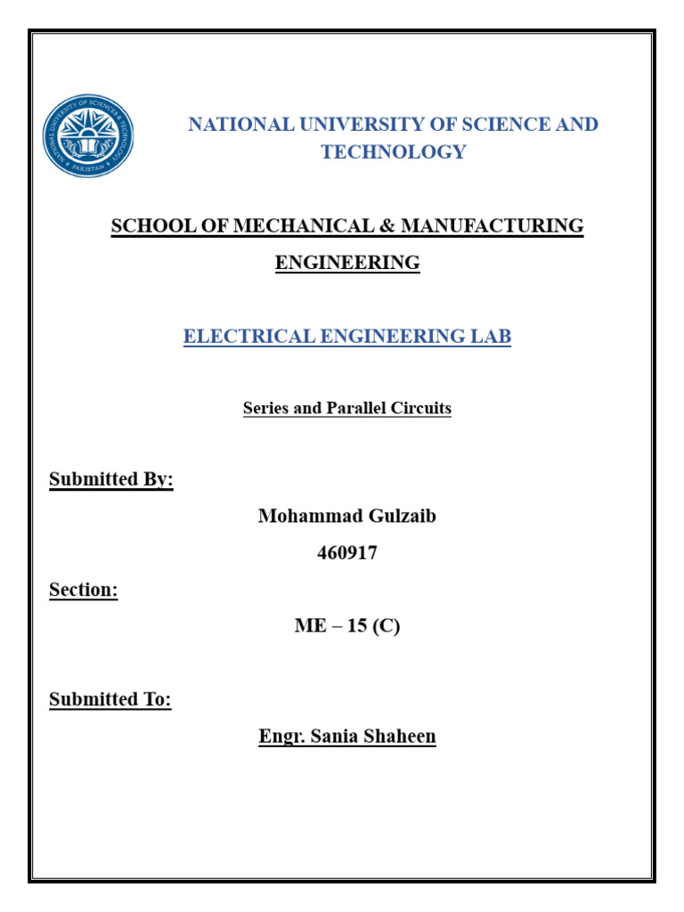 Series and Parallel Circuits Lab Report | PDF | Resistor | Series And ...