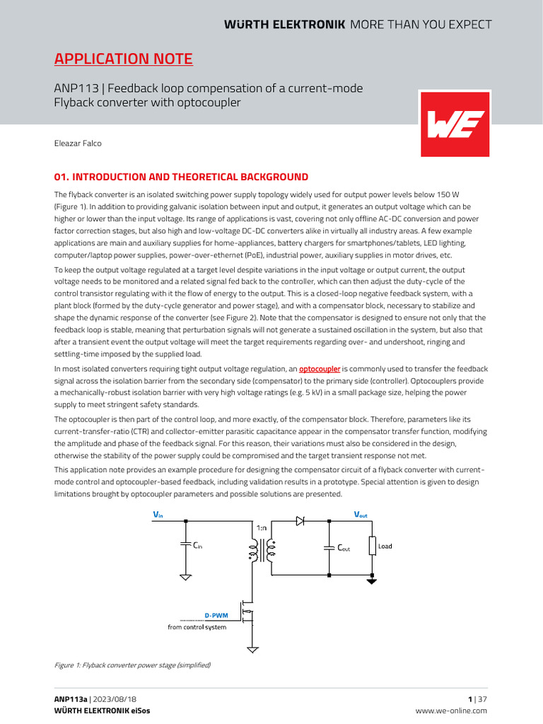 Flyback Converter Feedback Guide | PDF | Operational Amplifier | Amplifier