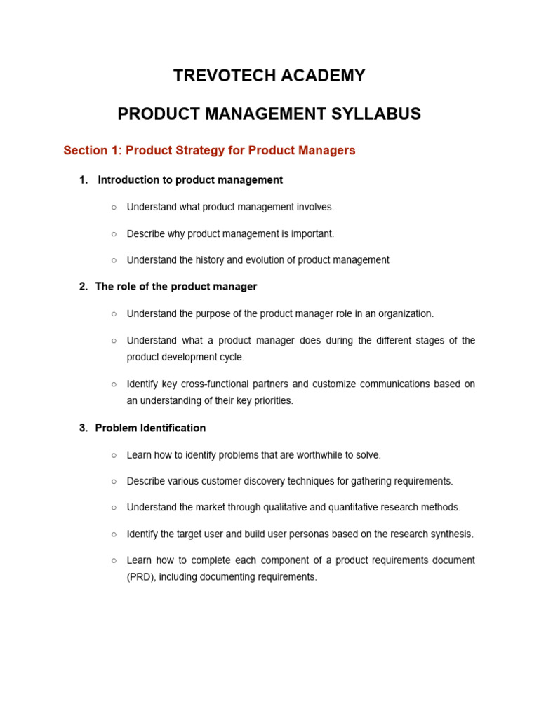 Product Management Syllabus | PDF | New Product Development | Marketing