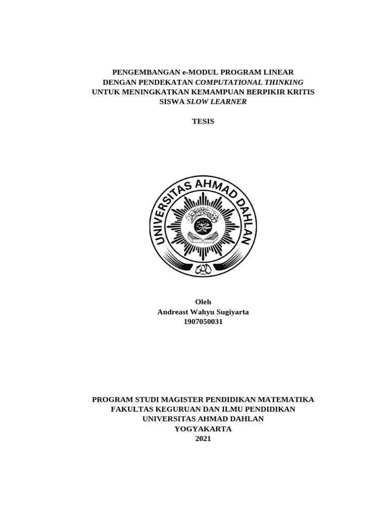 e-Modul Linear: Computational Thinking untuk Slow Learner | PDF