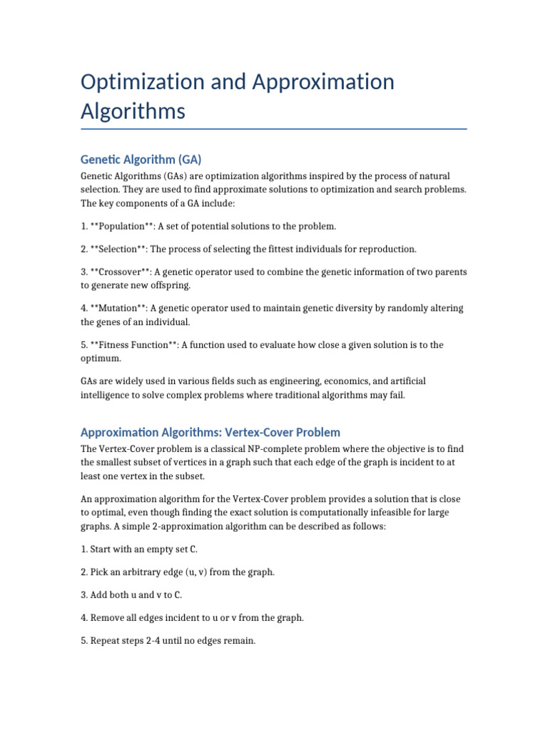 Optimization Algorithms and Problems | PDF | Fast Fourier Transform ...