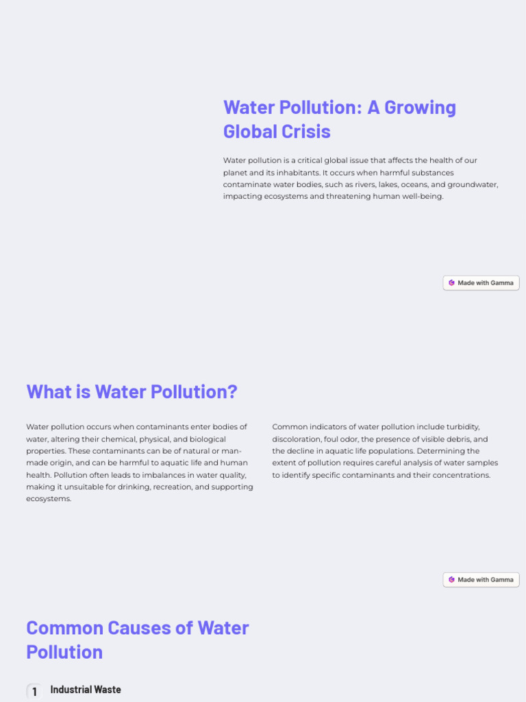 Water Pollution A Growing Global Crisis | PDF | Water Pollution ...