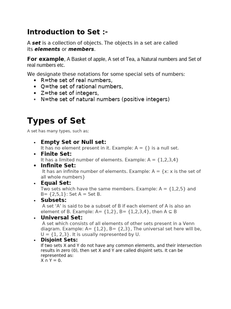 Introduction to Set | PDF