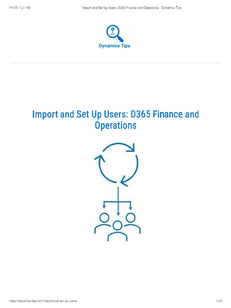 How To Import Users in D365 Finance and Operations | PDF