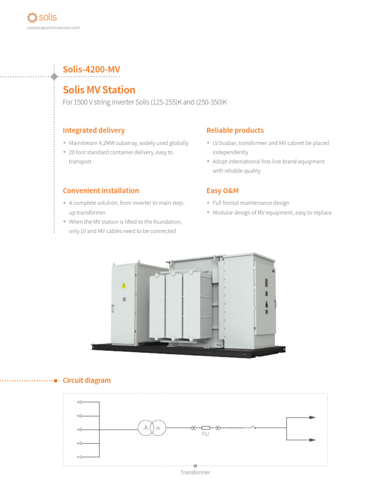 Solis-4200-MV Inverter Datasheet | PDF | Transformer | Alternating Current