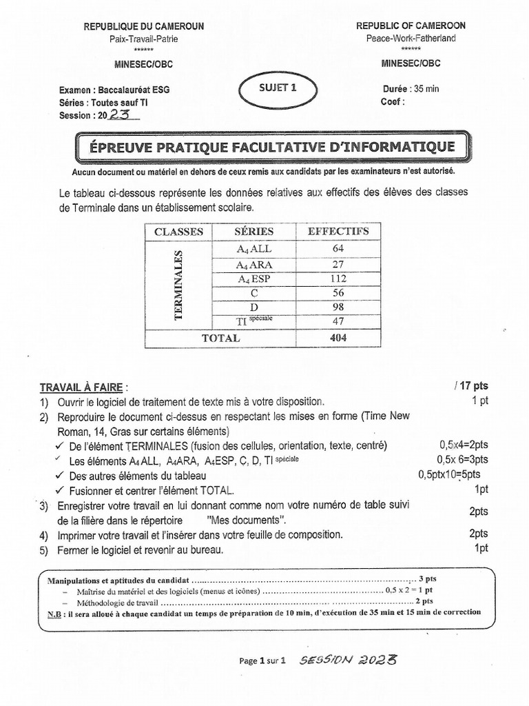 Bac Acd 2023 Info Pratique | PDF