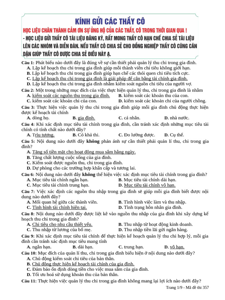 4 - KNTT - K12 - Bài 7 - Quản lý thu - chi trong gia đình | PDF