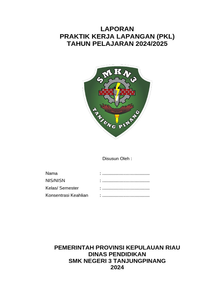 COVER LAPORAN PKL TSM Dan TKR | PDF