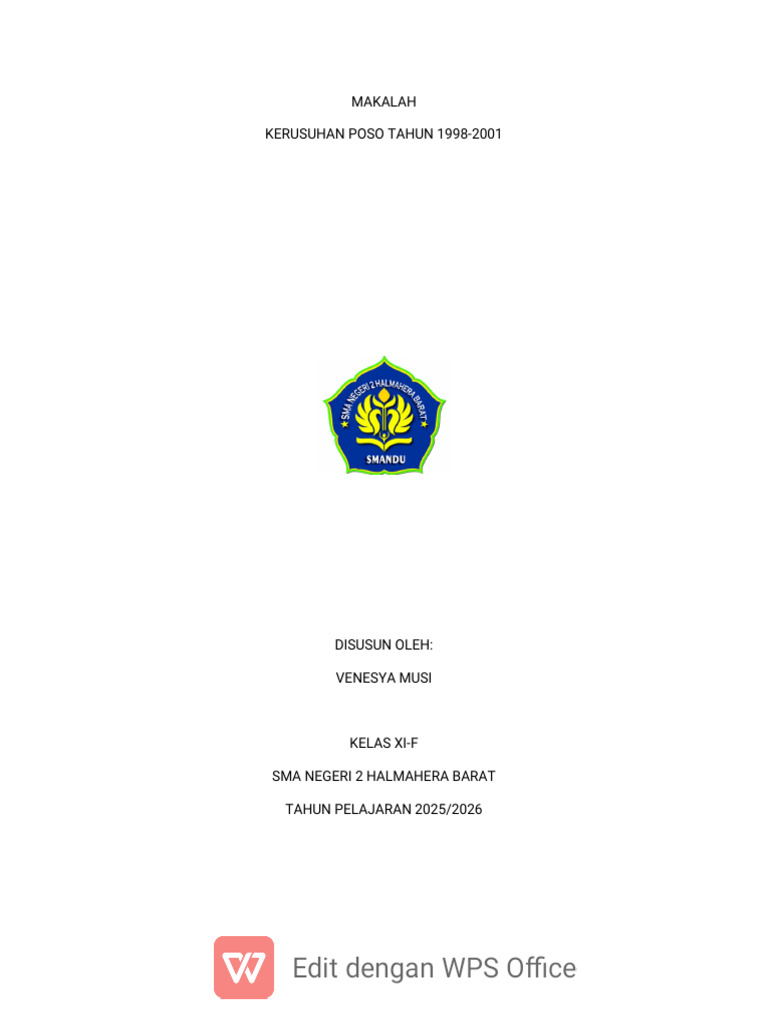 MAKALAH-sosiologi Kerusuhan POSO Tahun 1998-2001 | PDF