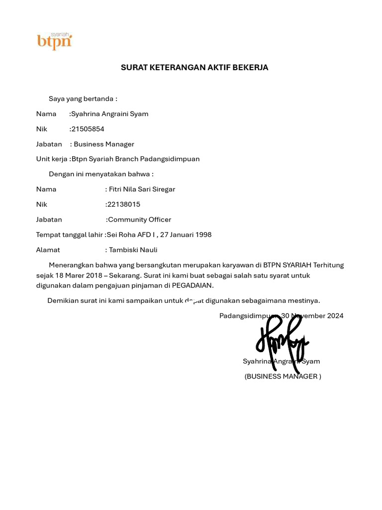 SURAT RECOM ATASAN | PDF