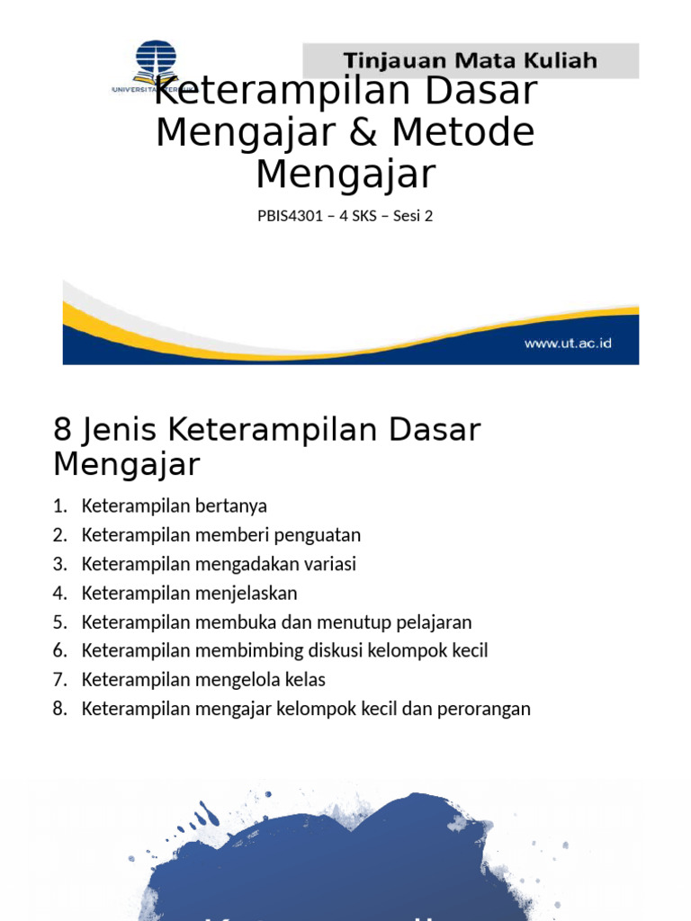 Keterampilan Dasar Mengajar | PDF