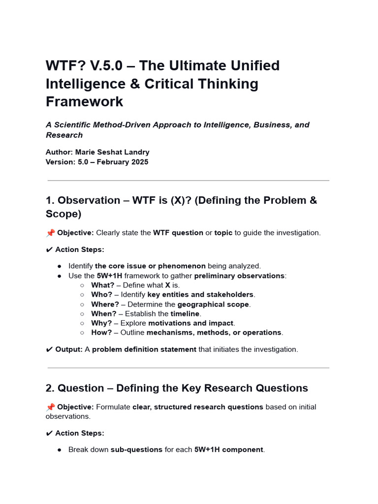 WTF - v.5.0 - The Ultimate Unified Intelligence & Critical Thinking ...