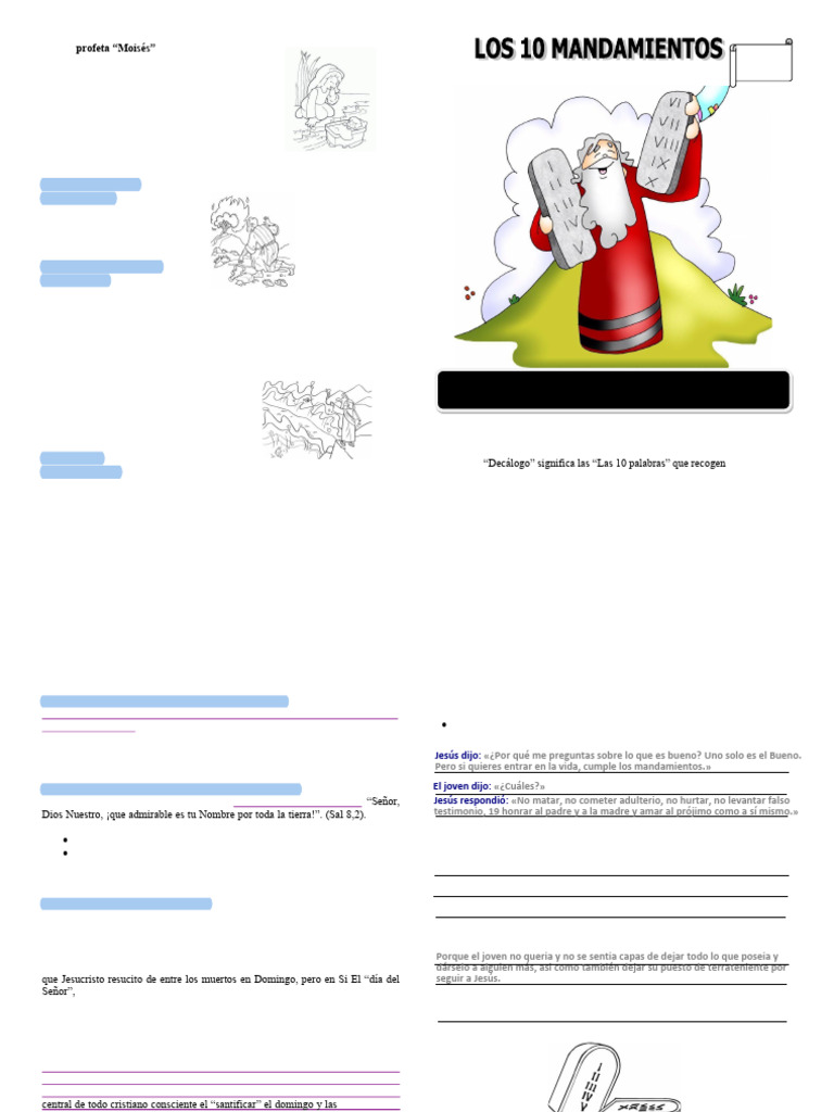 TEMA 09- LOS DIEZ MANDAMIENTOS (1) | PDF | Libro del éxodo | Moisés