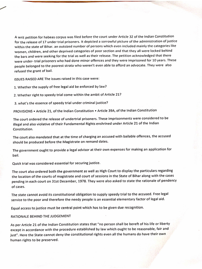 Case Law Summary Unit 1 | PDF