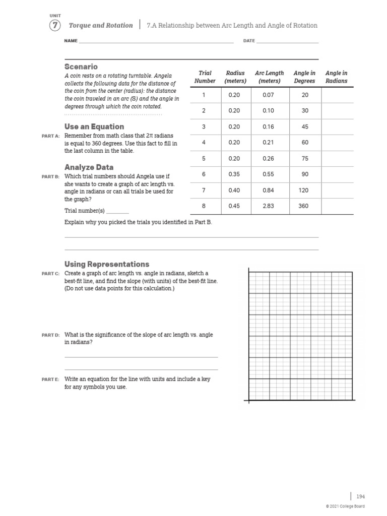 CHARLES TENNEY - Workbook (Rotational Kinematics and Torque) A, B, D, E ...