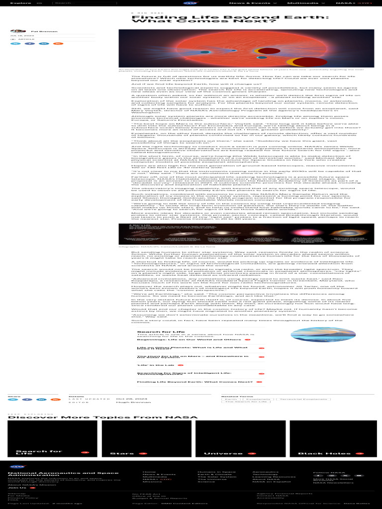 Finding Life Beyond Earth What Comes Next - NAS | PDF | Planets ...