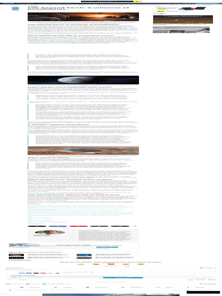 Life Beyond Earth: New Discoveries | PDF | Mars | Planetary Habitability