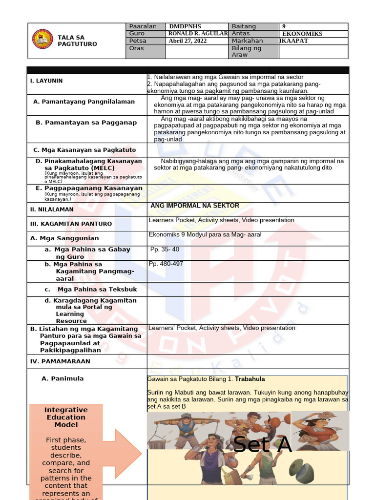 Lesson Exemplar 2-IMPORMAL NA SEKTOR | PDF