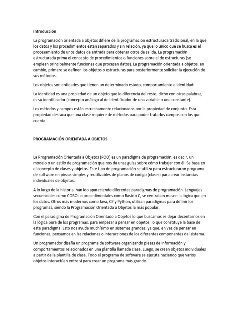 Taller De Conceptos Y Principios De Programación Orientada A Objetos Estefania Lopez Pdf