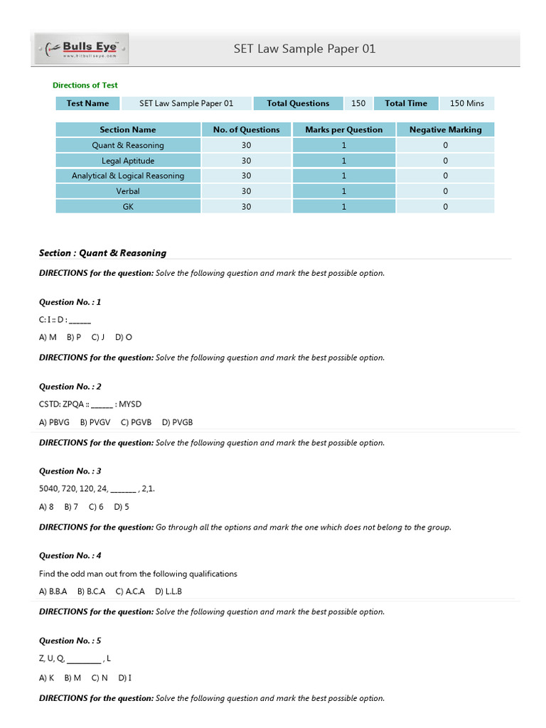 SET Law Sample Paper 01 | PDF | Legal Liability | Defamation