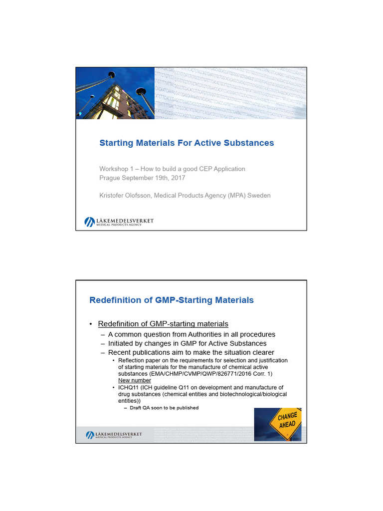 Redifinition of starting_materials_for_apis Presentation | PDF ...