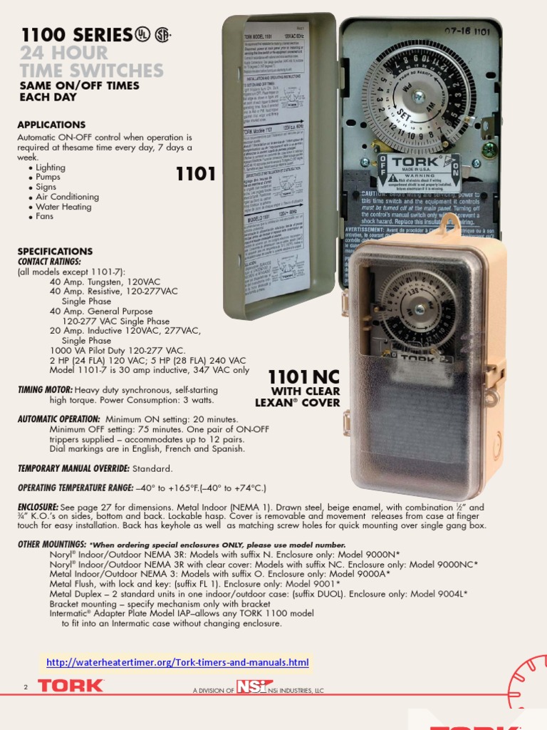 Tork 1100series | PDF | Switch | Electricity