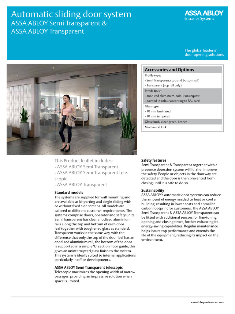 Product Range Brochure Assa Abloy sl500 Semi Transparent Transparent en | PDF | Door