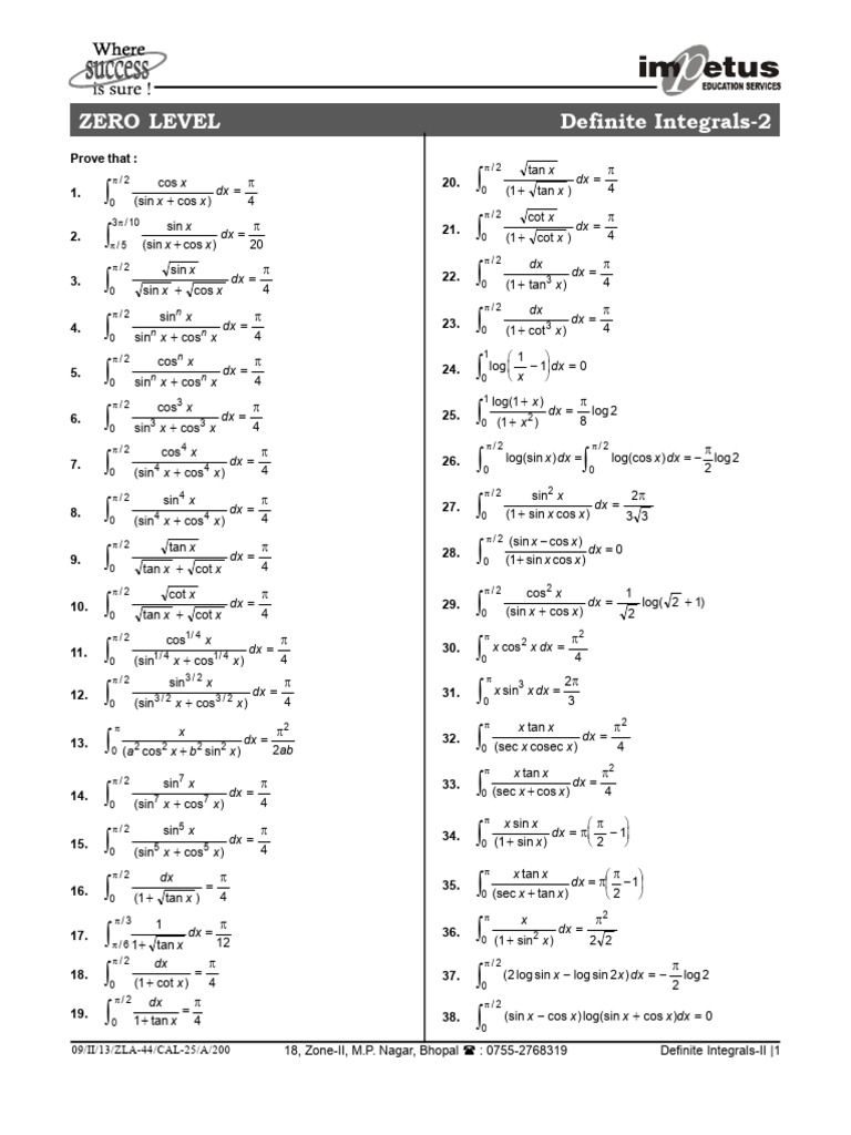 Zero Integral Properties Explained | PDF | Mathematical Objects ...