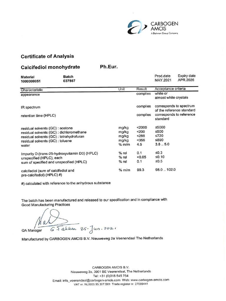 Coa - Calcifediol | PDF