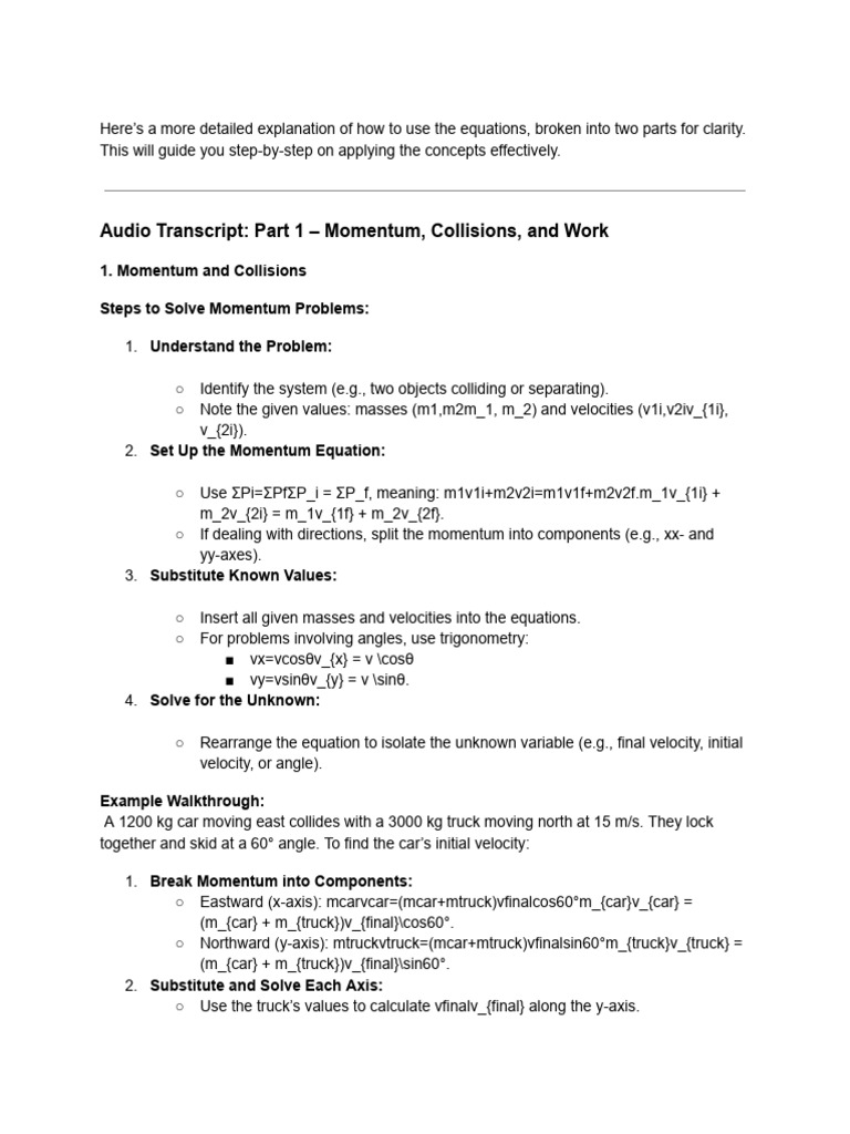 Physics Problem-Solving Guide | PDF | Force | Momentum