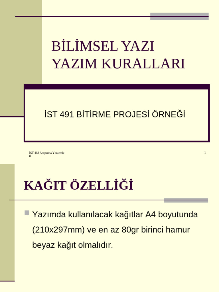 Bilimsel Yazi Yazim Kurallari | PDF