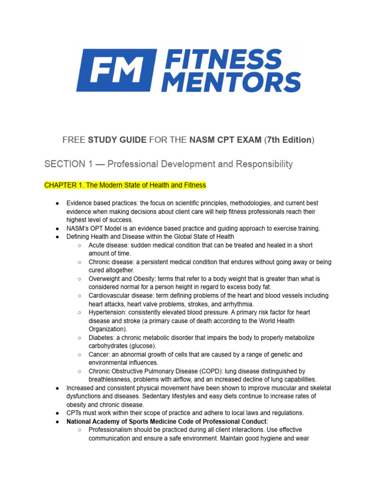 NASM-FM-STUDYGUIDE(7TH) | PDF | Anatomical Terms Of Motion | Lipid