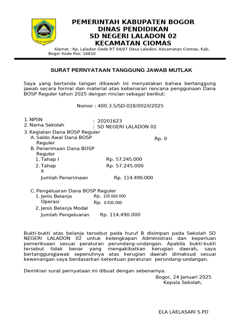 Format SPTJM Raks 2025 | PDF