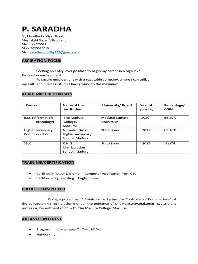 Saru Resume | PDF