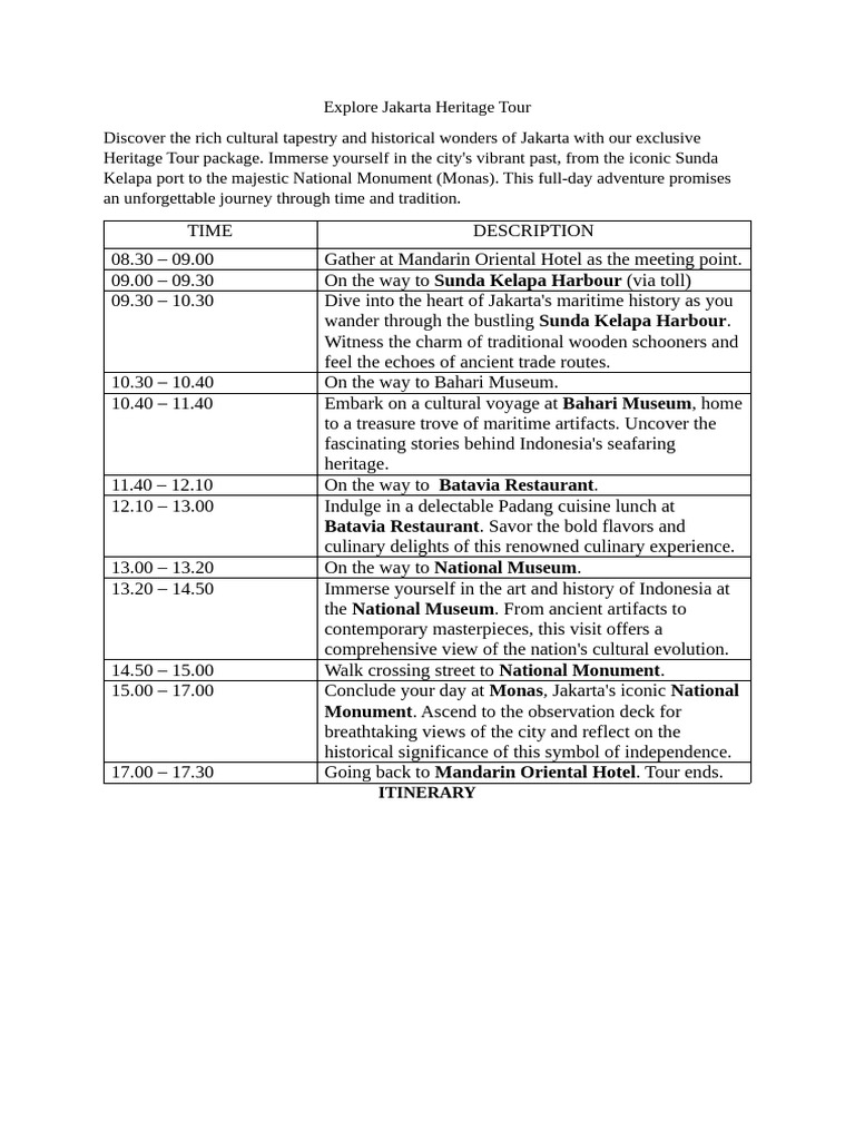 Summary Itin Ajeng Bulan | PDF | Jakarta | Payments