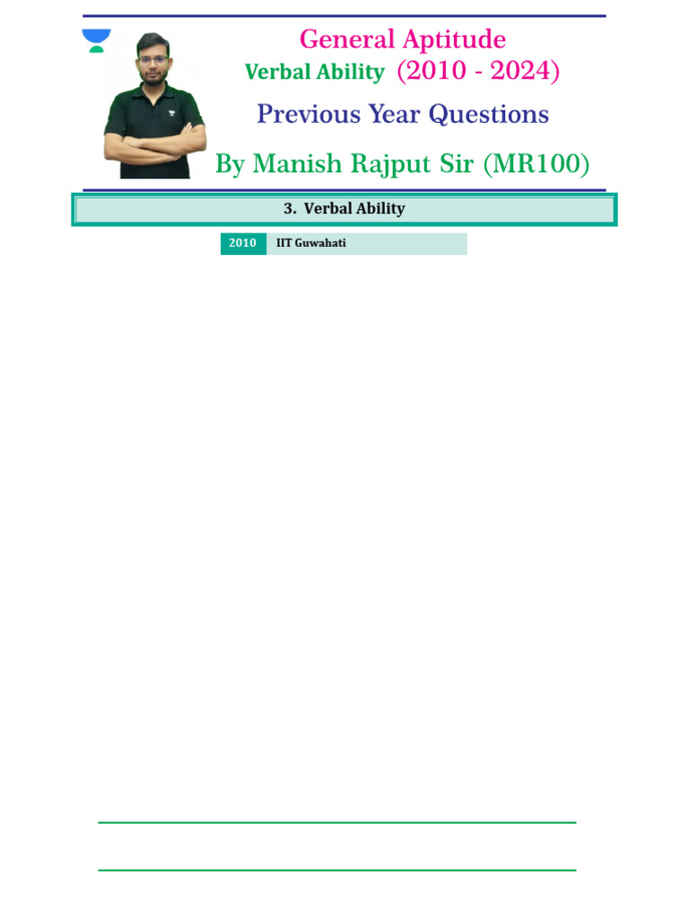 Chapter - 3 Verbal Ability | PDF