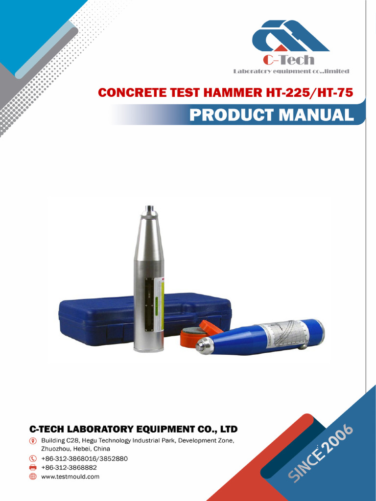 Concrete Test Hammer Operation Guide | PDF | Concrete | Cement