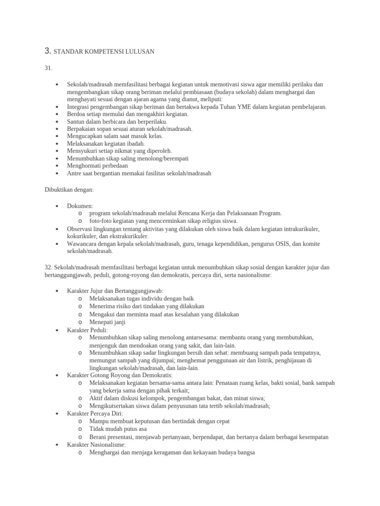 Standar Kompetensi Lulusan | PDF