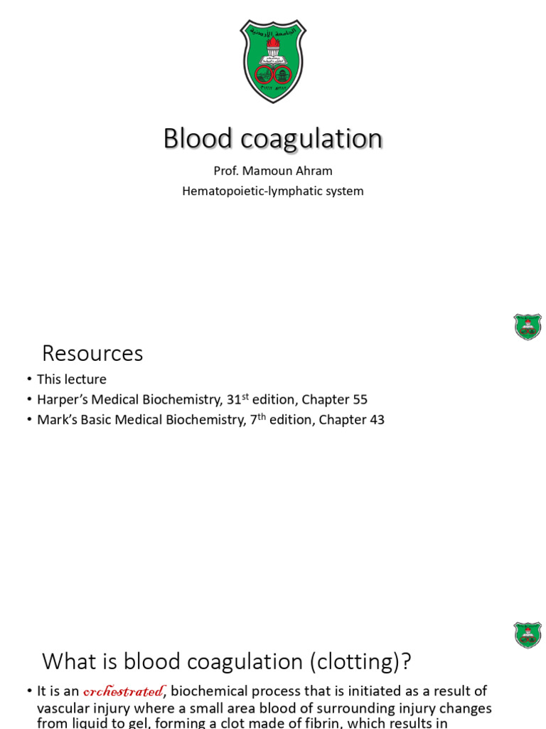 Blood Coagulation for Med Students | PDF | Coagulation | Platelet