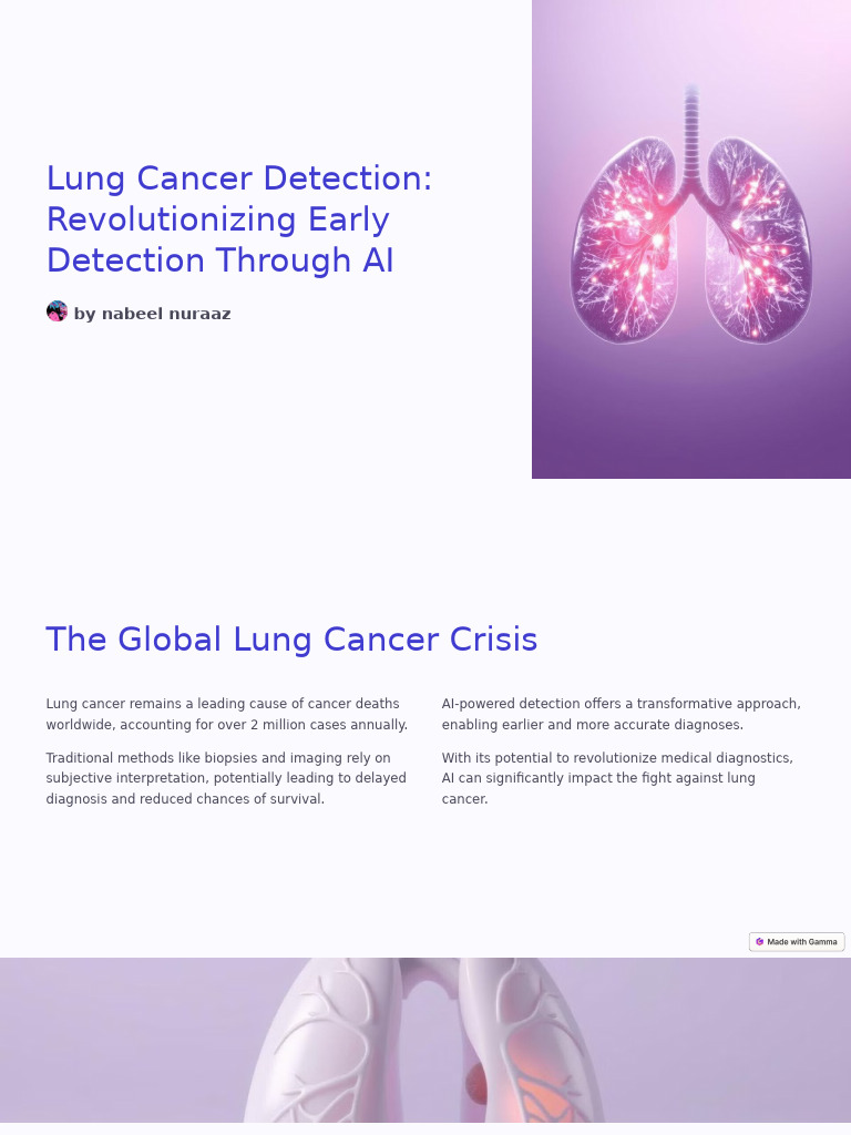 Lung Cancer Detection Revolutionizing Early Detection Through AI | PDF | Medical Diagnosis | Cancer