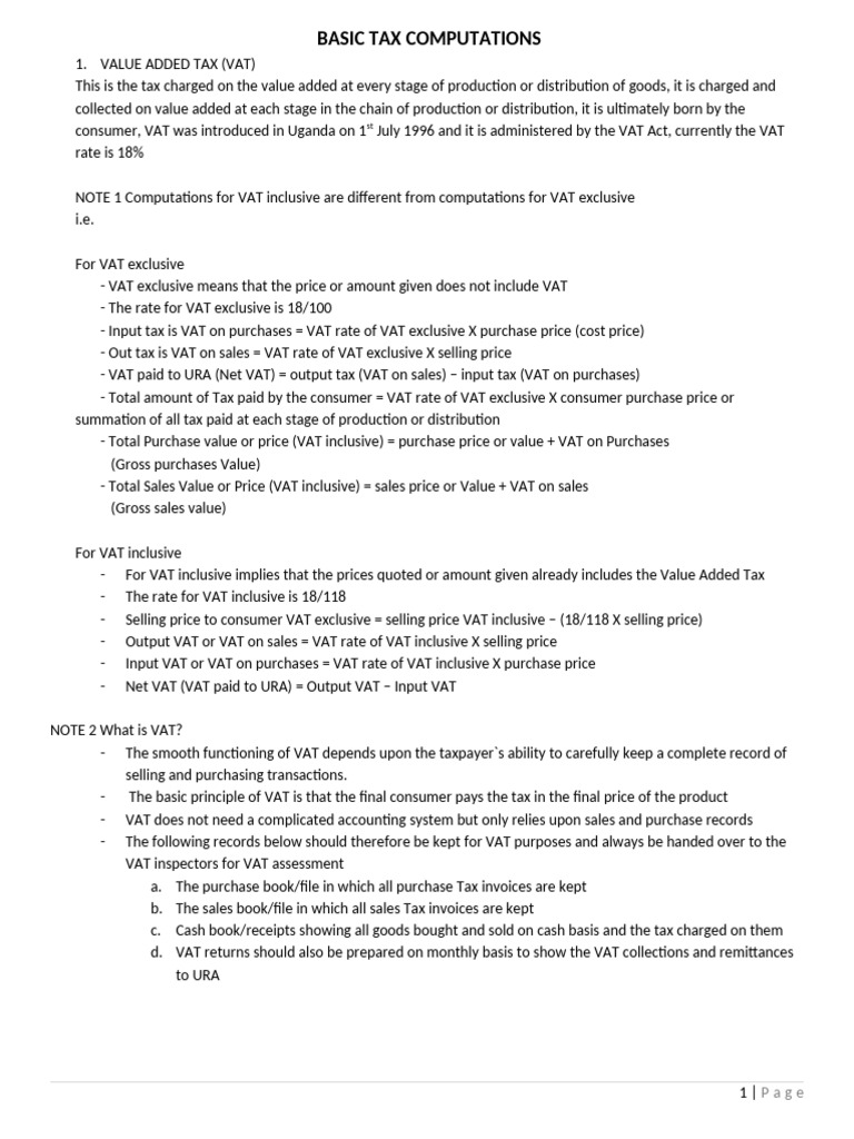 .Basic Tax Computation Paper2 - 1685478832000 | PDF | Value Added Tax ...