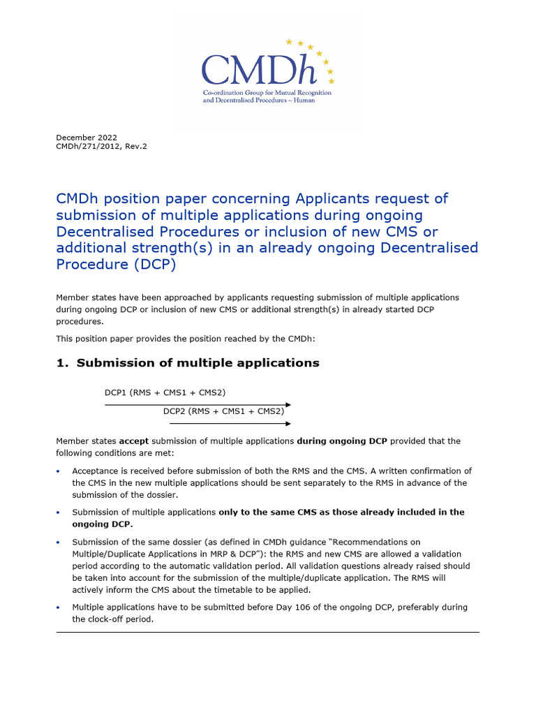 CMDH 271 2012 Rev.2 2022 12 Clean - PP On Request of Multiple APP ...