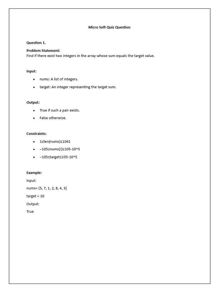 Micro Soft Quiz Questions | PDF