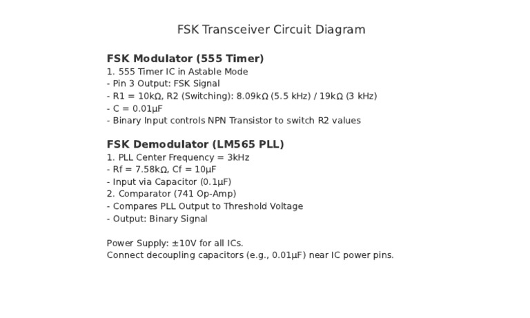 FSK Transceiver Circuit Details | PDF